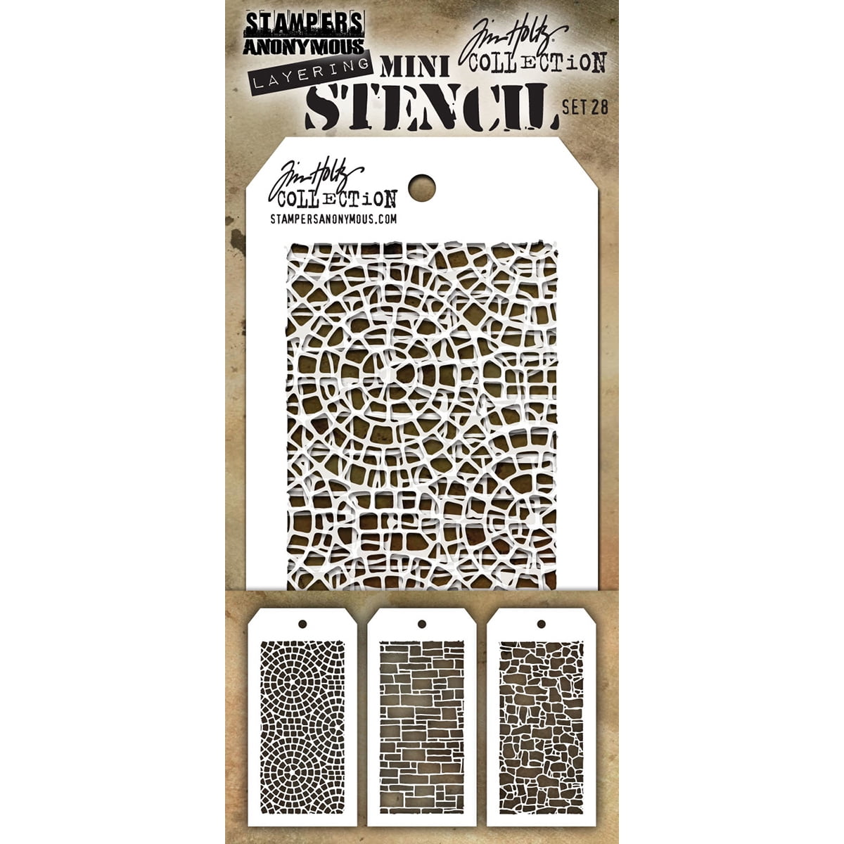 Tim Holtz Mini Layered Stencil Set 3/Pkg-Set #28 - Walmart.com