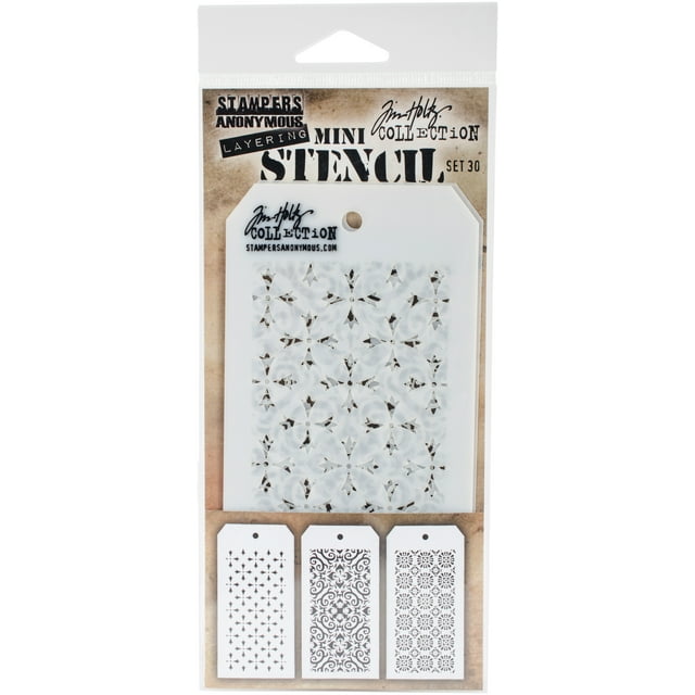 Tim Holtz Mini Layered Stencil Set 3/Pkg-Set #30 - Walmart.com
