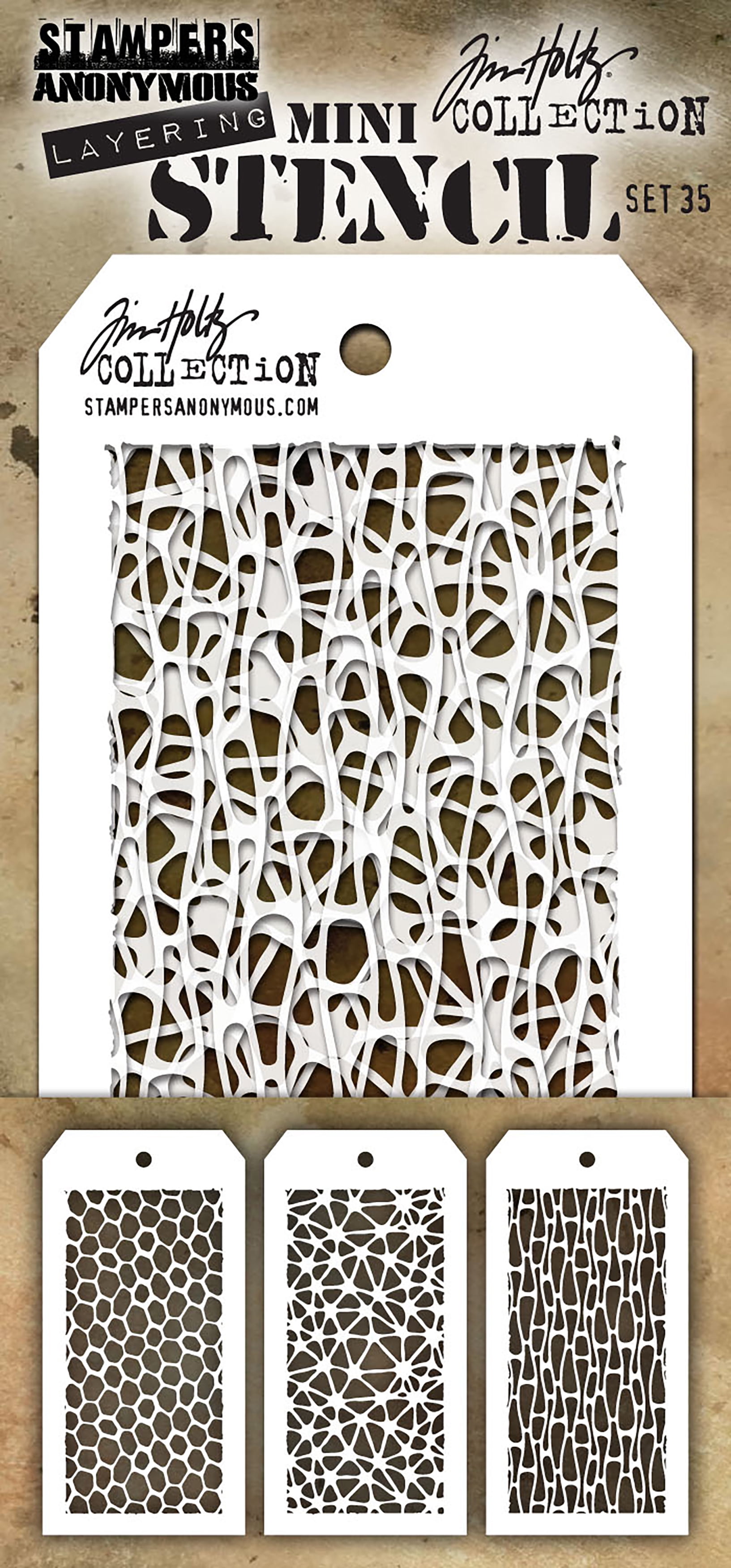 Tim Holtz Mini Layered Stencil Set 3/Pkg-Set #35 - Walmart.com