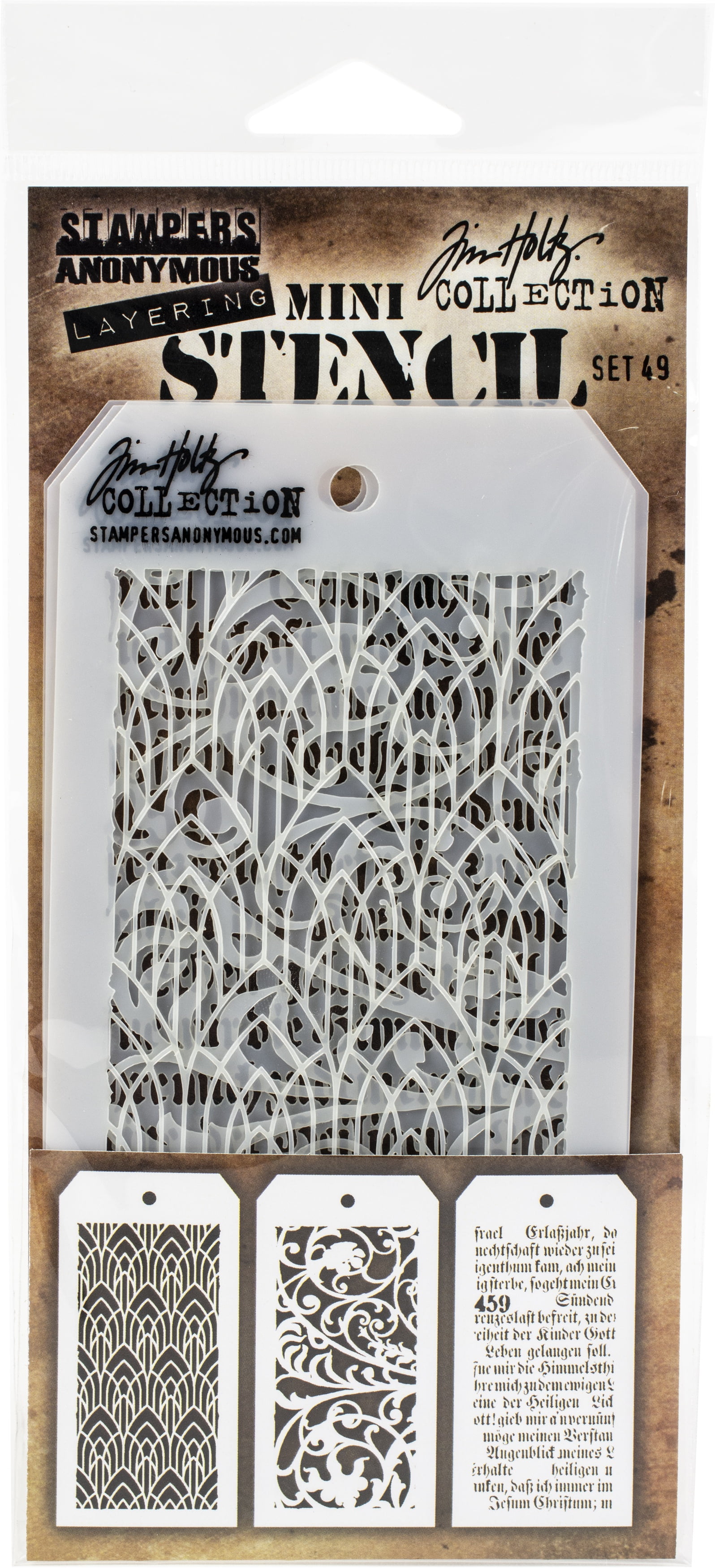Tim Holtz Mini Layered Stencil Set 3/Pkg-Set #49 - Walmart.com