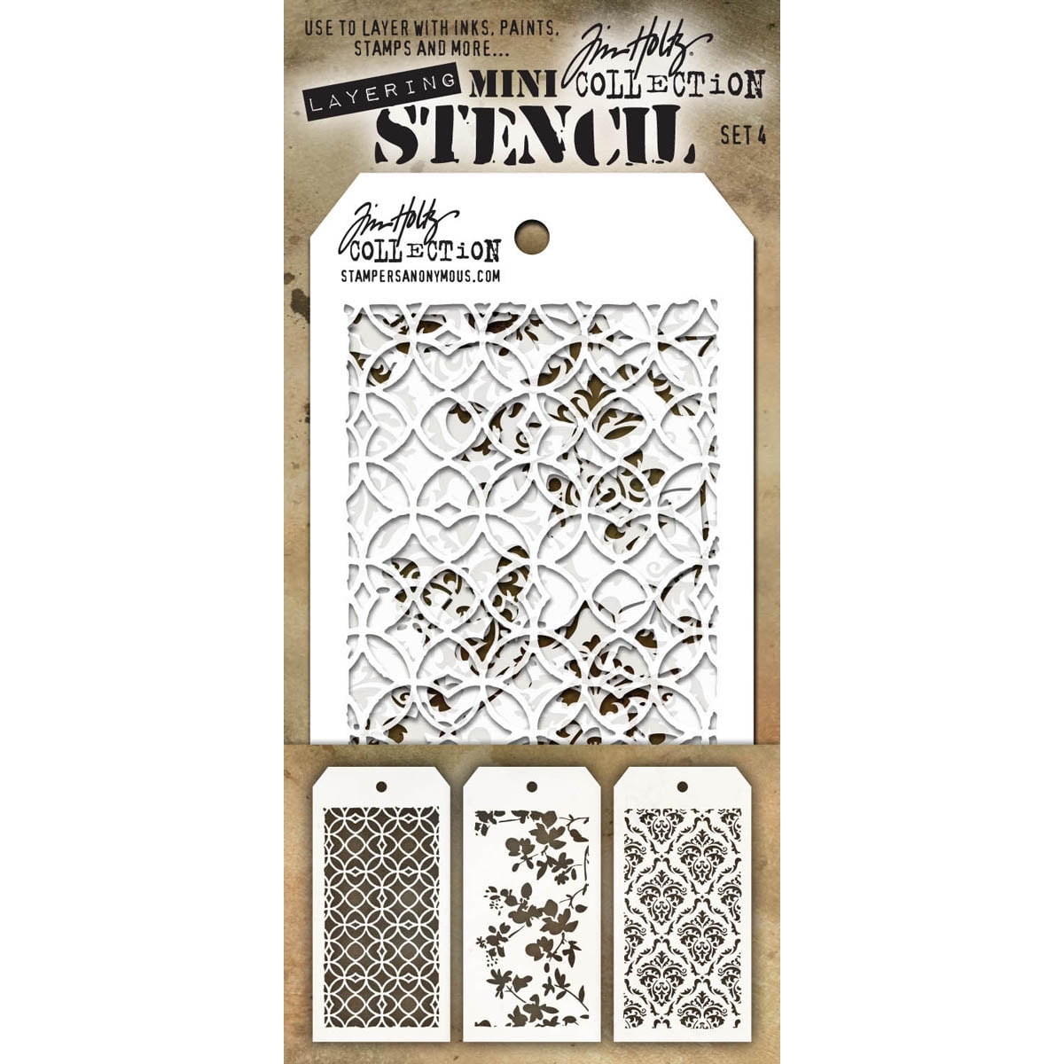 Tim Holtz Mini Layered Stencil Set 3/Pkg-Set #4 - Walmart.com