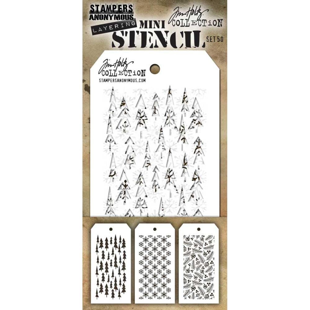 Tim Holtz Mini Layered Stencil Set 3/Pkg-Set #50 - Walmart.com