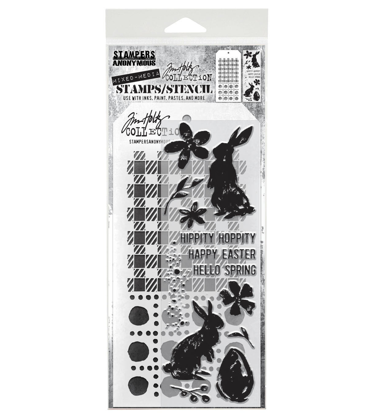 Tim Holtz Mixed-Media Stamps & Stencil-Set #63 - Walmart.com