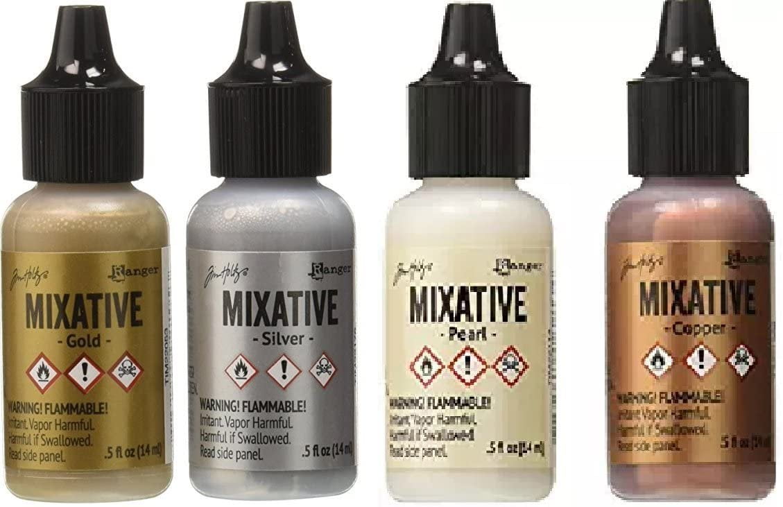 Tim Holtz Ranger Adirondack Alcohol Ink Metallic Mixatives, Bundle of 4 ...