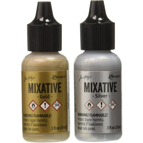 Tim Holtz - Ranger - Metallic Mixtatives - Silver and Gold - Walmart.com