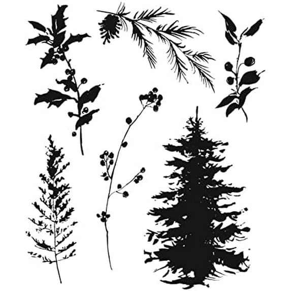 Tim Holtz - Stampers Anon Cling RBBR Stamp Set WNTR WATR2, Winter Watercolor 2$$Art & Craft ...