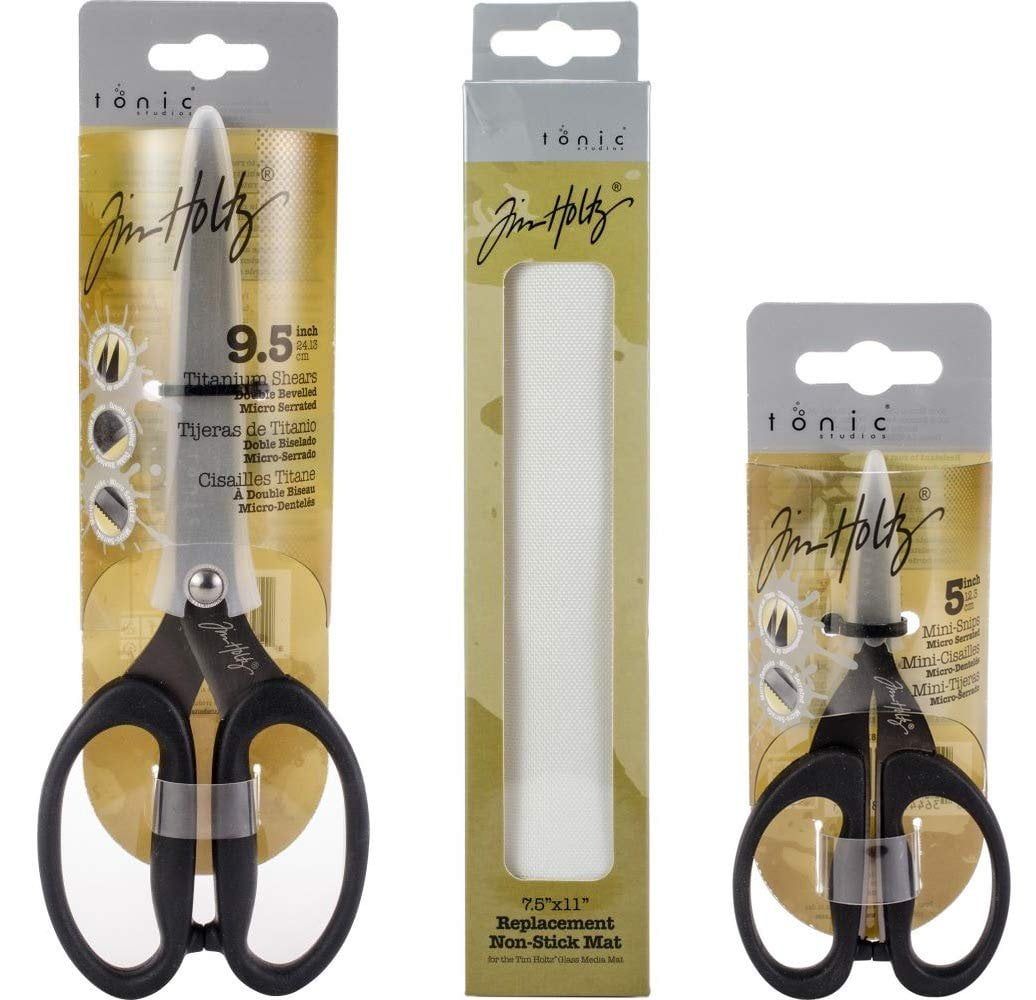 Tim Holtz Tonic Studios 2018 Tools - Replacement Non-Stick Mat & Scissors Duo - 9.5" Shears and ...