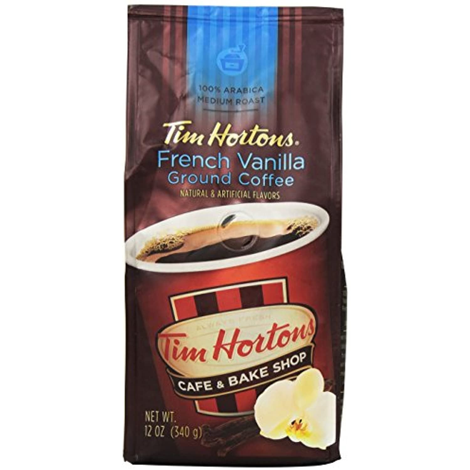 Tim Hortons 100% Arabica Medium Roast, French Vanilla, Ground Coffee ...