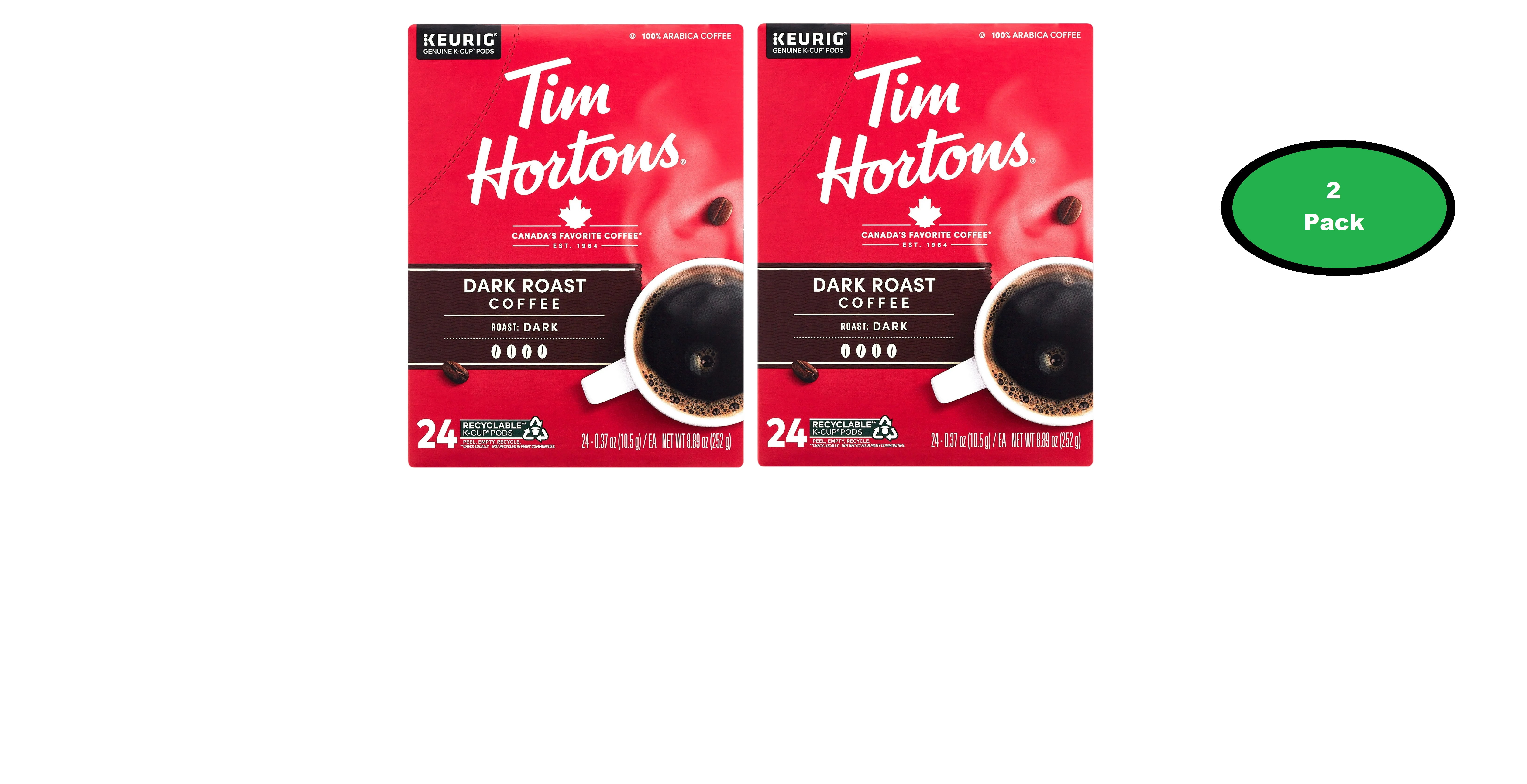 Tim Hortons Dark Roast Keurig Coffee Pods, 24 Ct(pack of 2) - Walmart.com