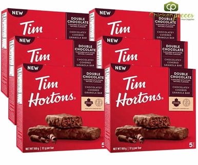 Tim Hortons Granola Bars Double Chocolate, 5 Bars 160g/5.64 oz -(6/Case ...