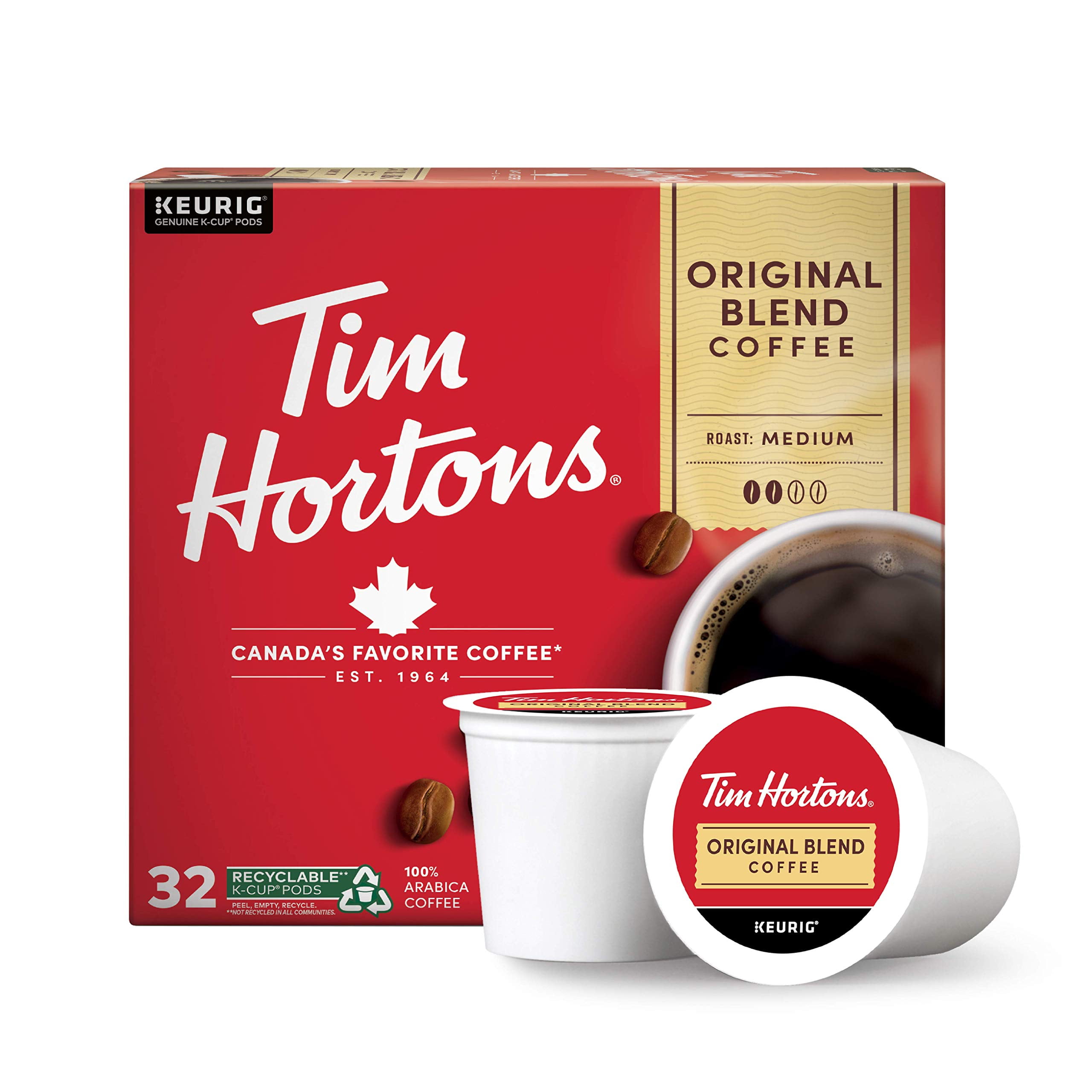 Tim Hortons Original Blend, Medium Roast Coffee, Single-Serve K-Cup ...