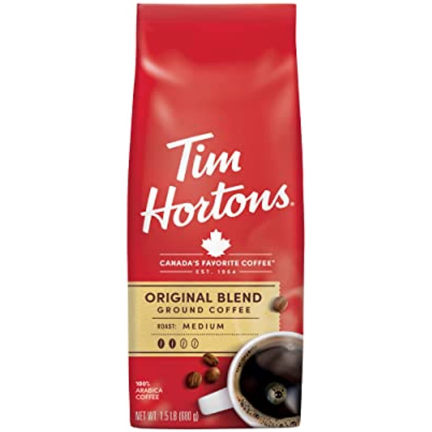 Tim Hortons Original Blend, Medium Roast Ground Coffee, Made With 100% ...