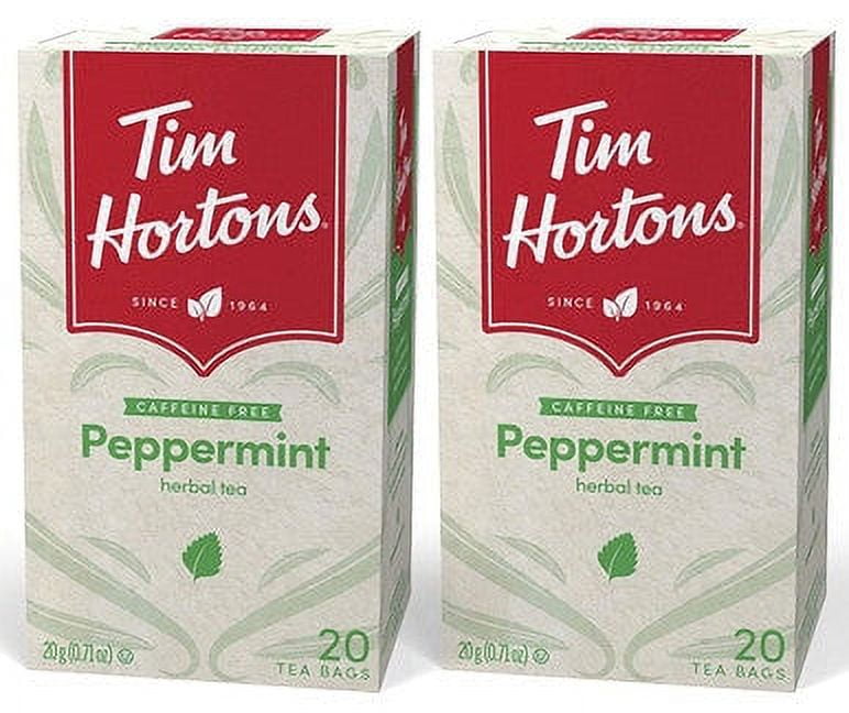 Tim Hortons Peppermint Tea Bags, 20 count, 40g/1.4oz, 2-Pack, {Imported ...