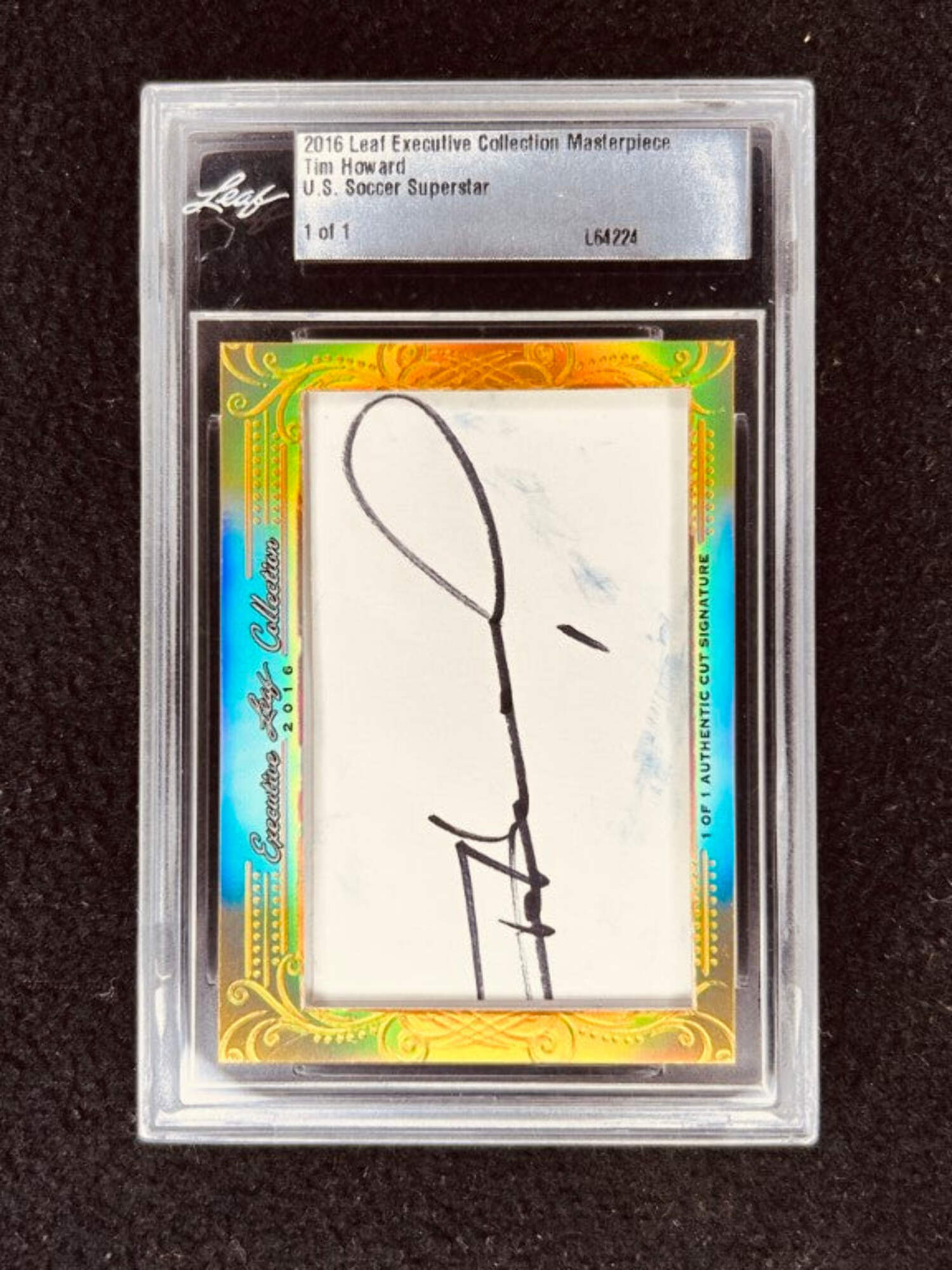 Tim Howard 2016 Leaf Masterpiece Cut Signature certified autograph ...