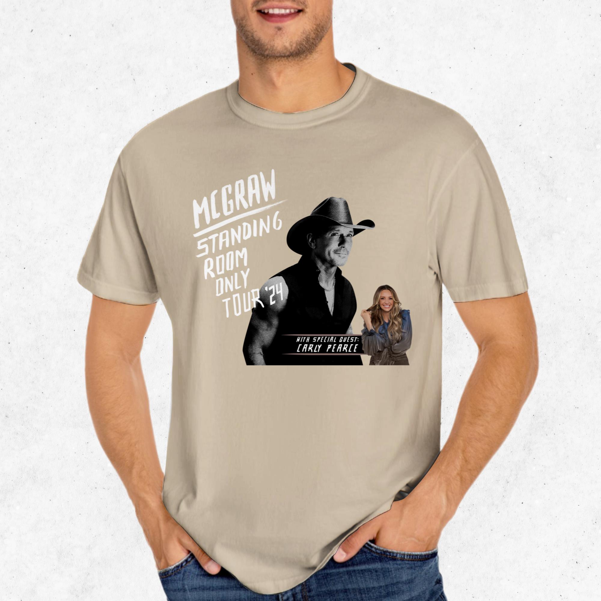 Tim McGraw Standing Room Only Tour 2024 T-Shirt - Featuring Carly ...