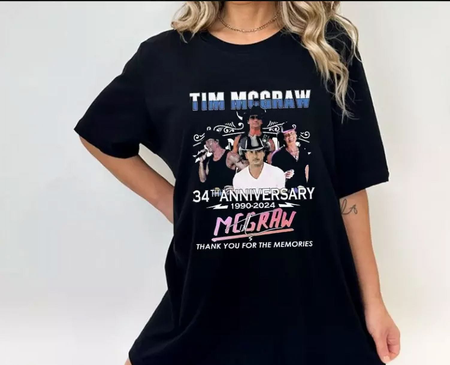 Tim Mcgraw 34th Anniversary 1990-2024 Thank You For The Memories Shirt ...