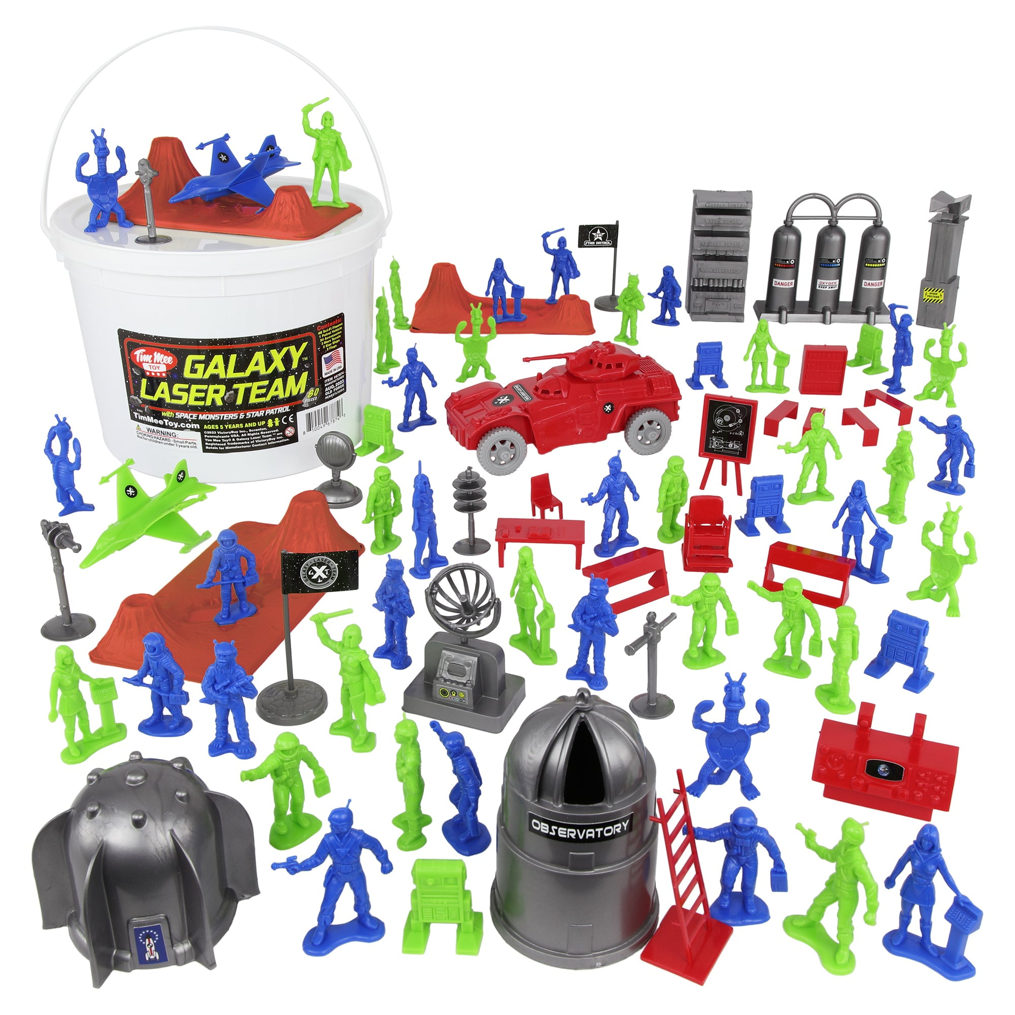 Tim Mee Galaxy Laser Team Bucket - 80pc Sci-Fi Space Plastic Figure ...