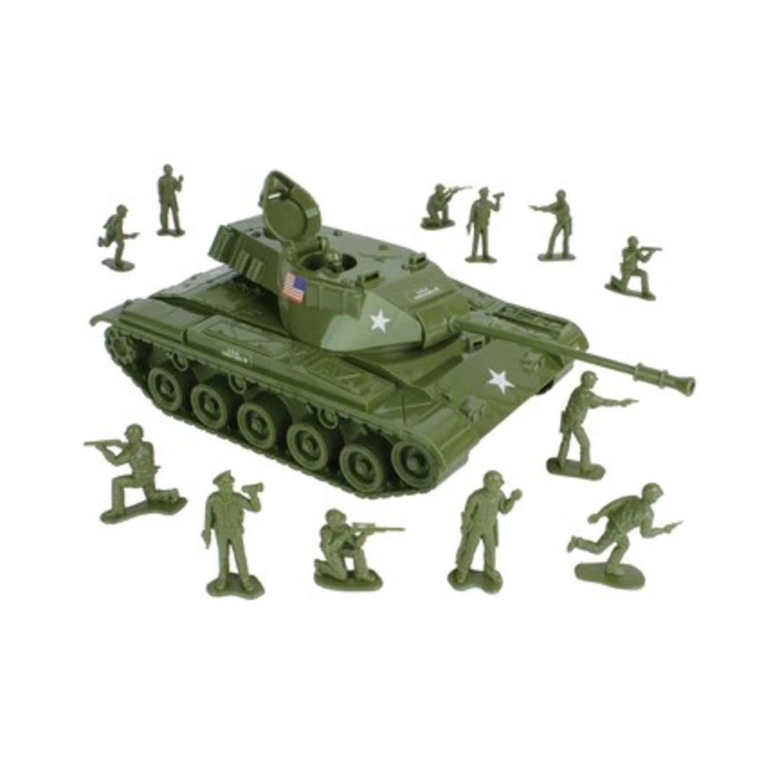 Tim Mee Toy Walker Bulldog TANK Playset- OD Green 13pc - Made in USA ...
