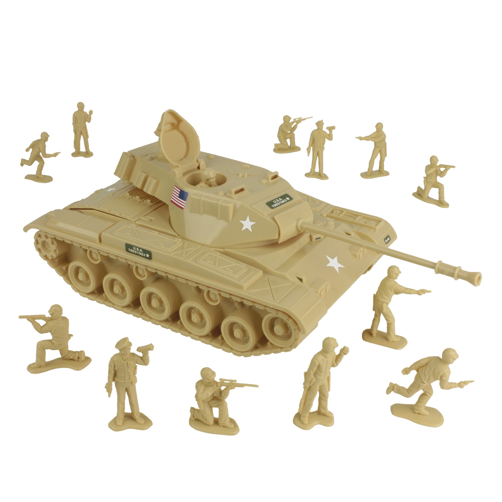 Tim Mee Toy Walker Bulldog TANK Playset- Tan 13pc - Made in USA ...