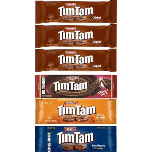 Tim Tam Chocolate Biscuits Variety Pack, Original, Chewy Caramel ...
