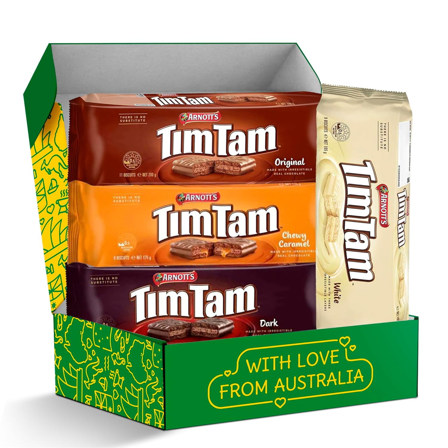 Tim Tam Cookies Care Package Gift Set - 4 Pack Full - Arnott's Tim Tam ...