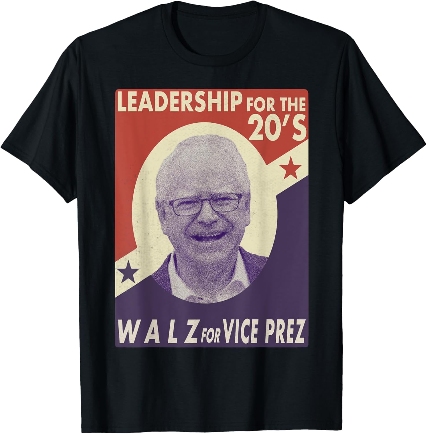Tim Walz For Vice Prez Harris Walz 2024 Vintage Waltz Poster T-Shirt ...