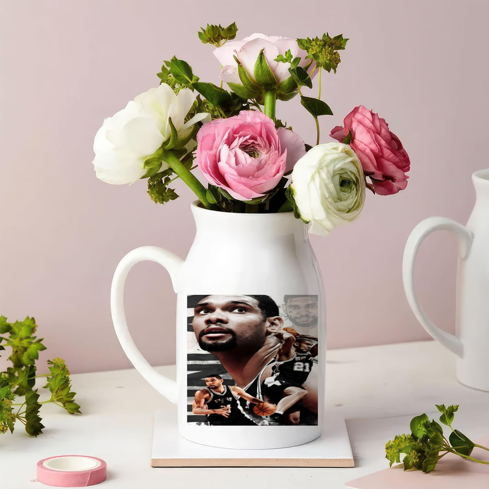 Tim and Duncan Ceramic Milk Bottle Vase.3.15" x 5.12" - Walmart.com