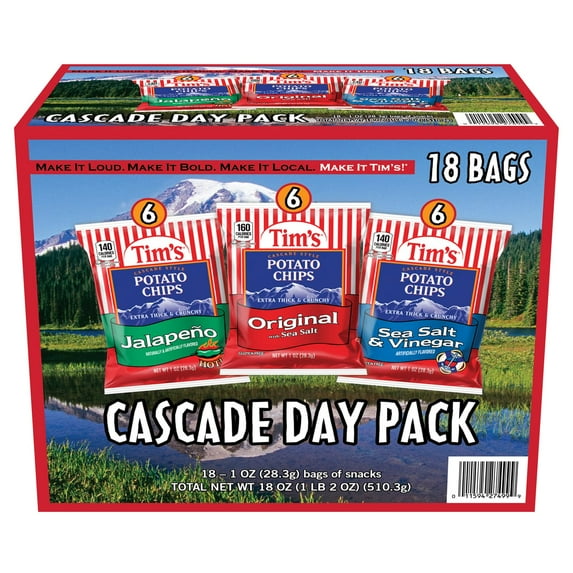 Tim's Cascade Day Pack, ESF27 18 Single-Serve Bags Includes Jalapeño ...