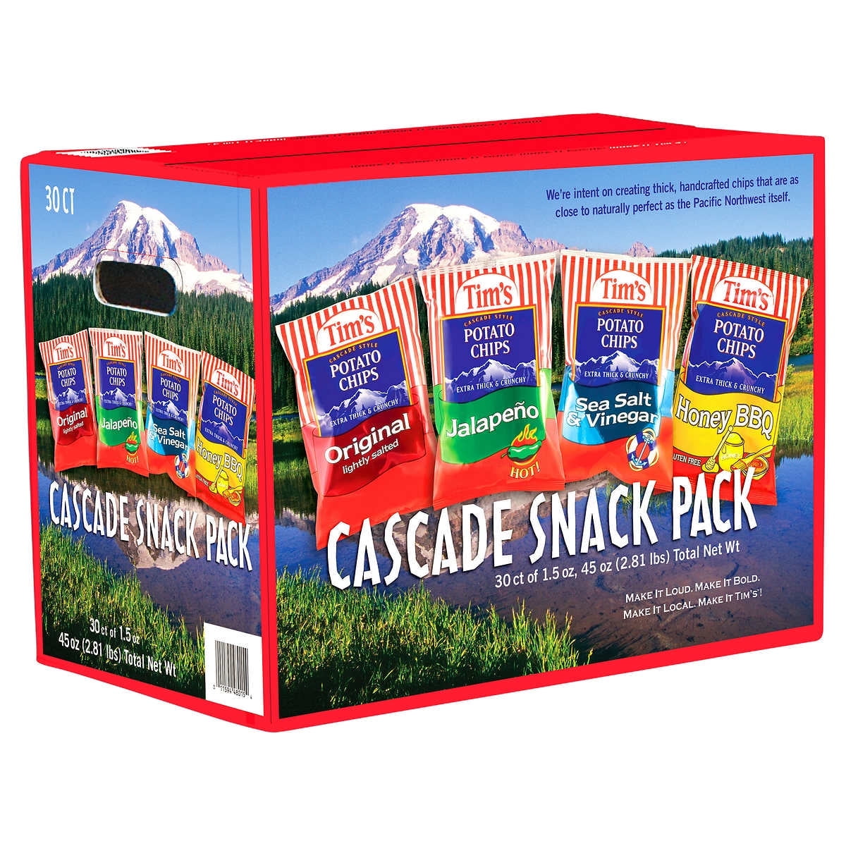 Tim's Cascade Potato Chips, Variety Pack, 1.5 oz Bags, 30-Count, Spicy ...
