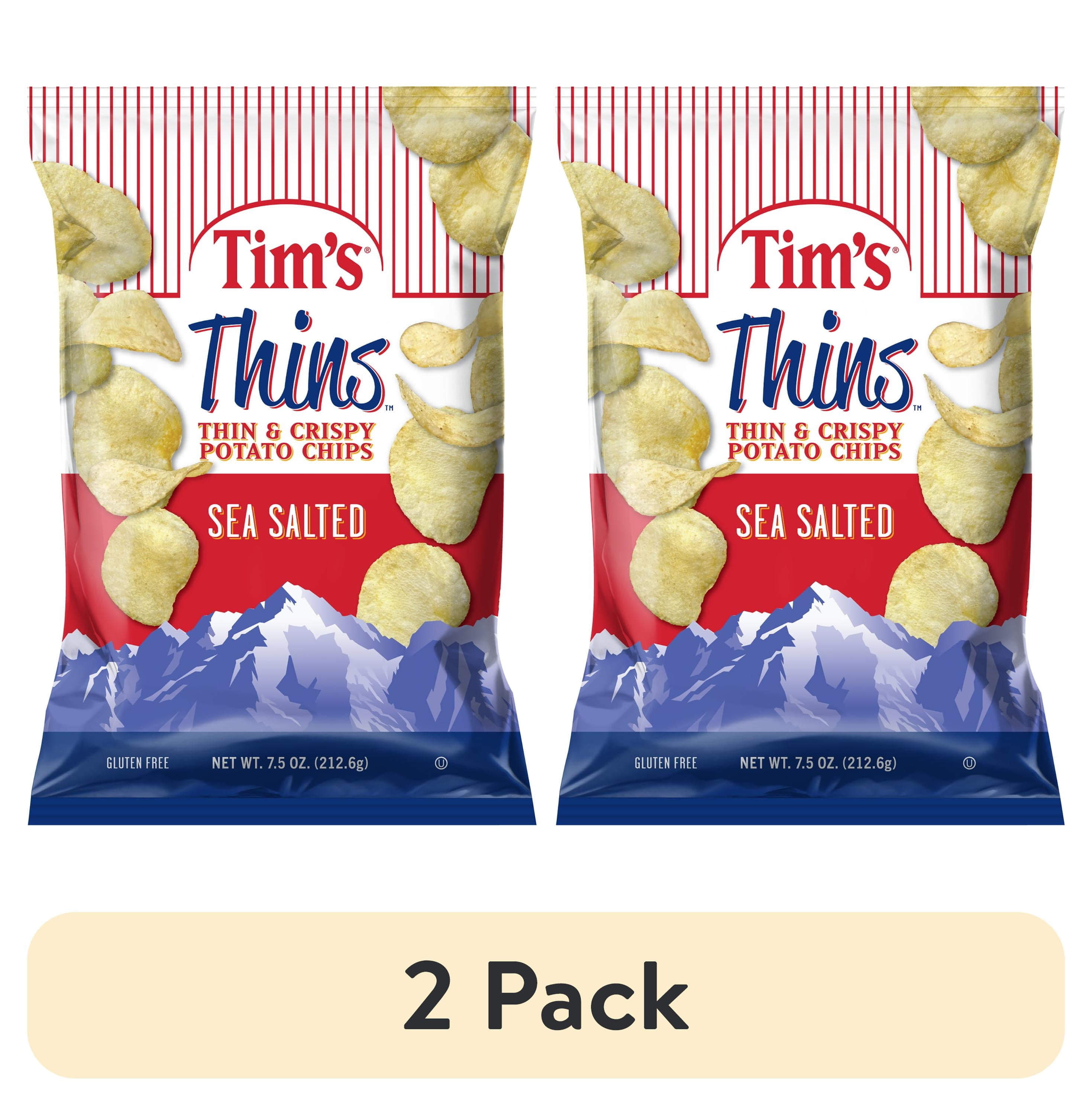 (2 pack) Tim's Cascade Snacks Sea Salted Thins Thin & Crispy Potato Chips, Gluten-Free, 7.5 oz ...