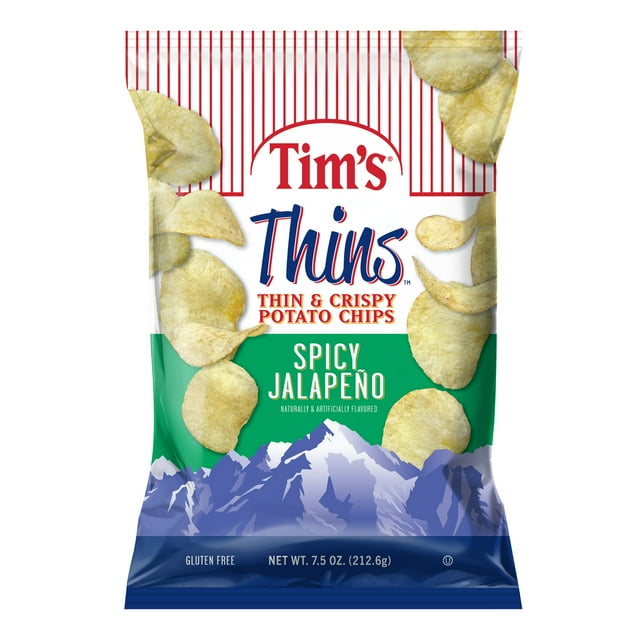 Tim's Cascade Snacks Spicy Jalapeno Thins Thin & Crispy Potato Chips ...