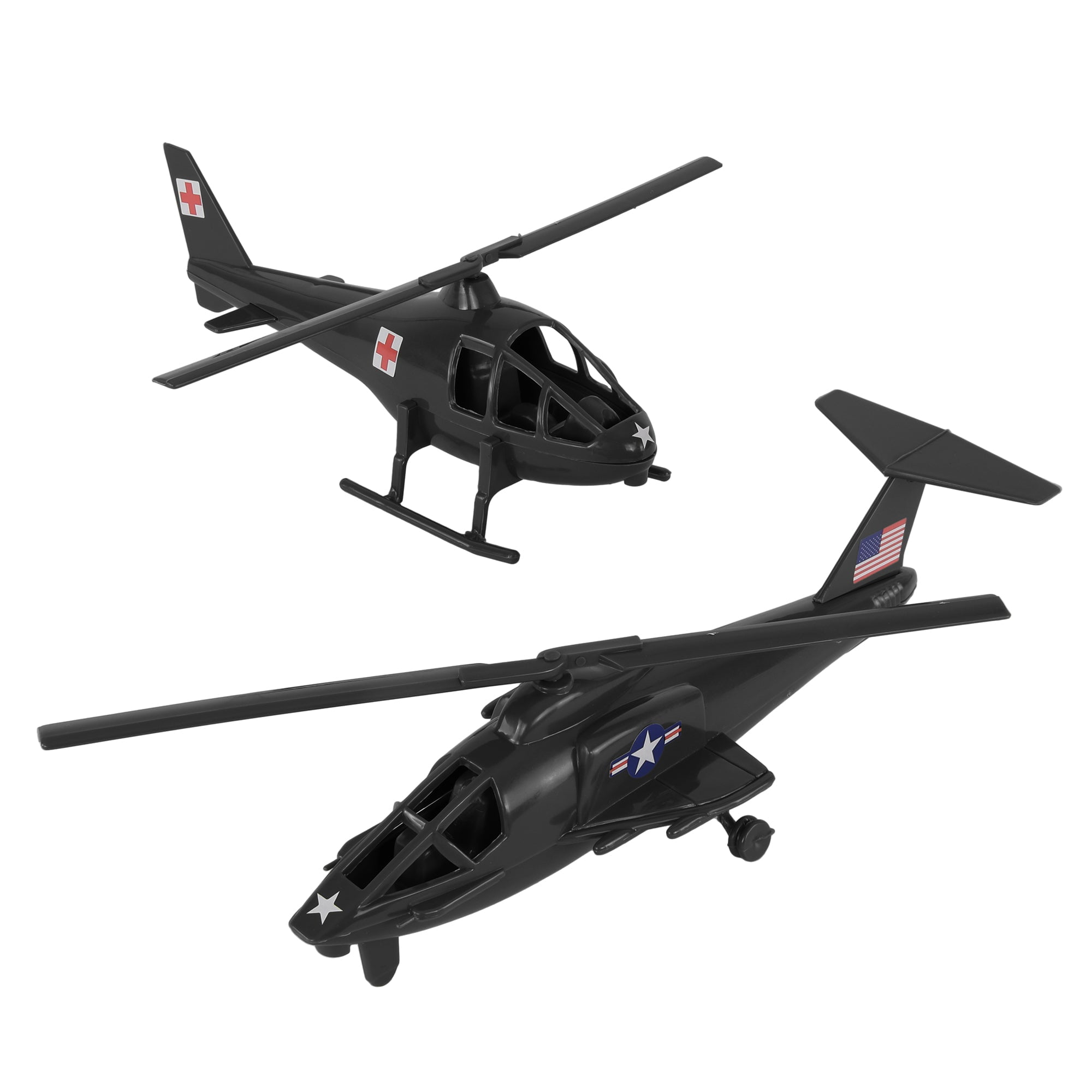 TimMee Air Support HELICOPTERS - 2pc Black Plastic Army Men Choppers US ...