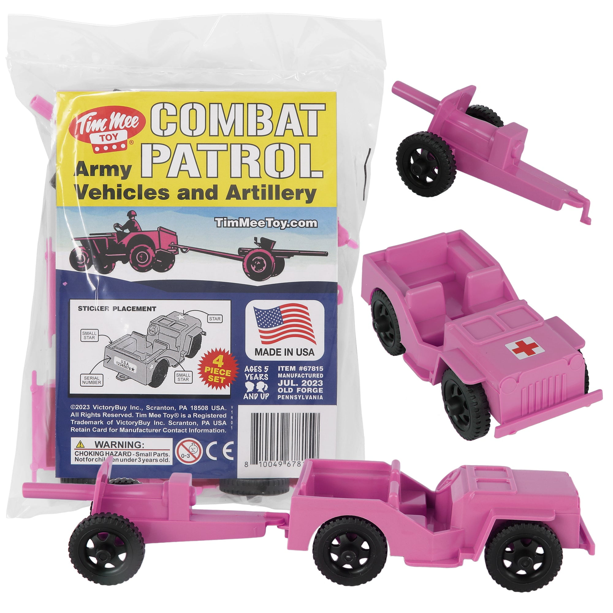 TimMee COMBAT PATROL Willys & Artillery - Pink 4pc Playset USA Made ...
