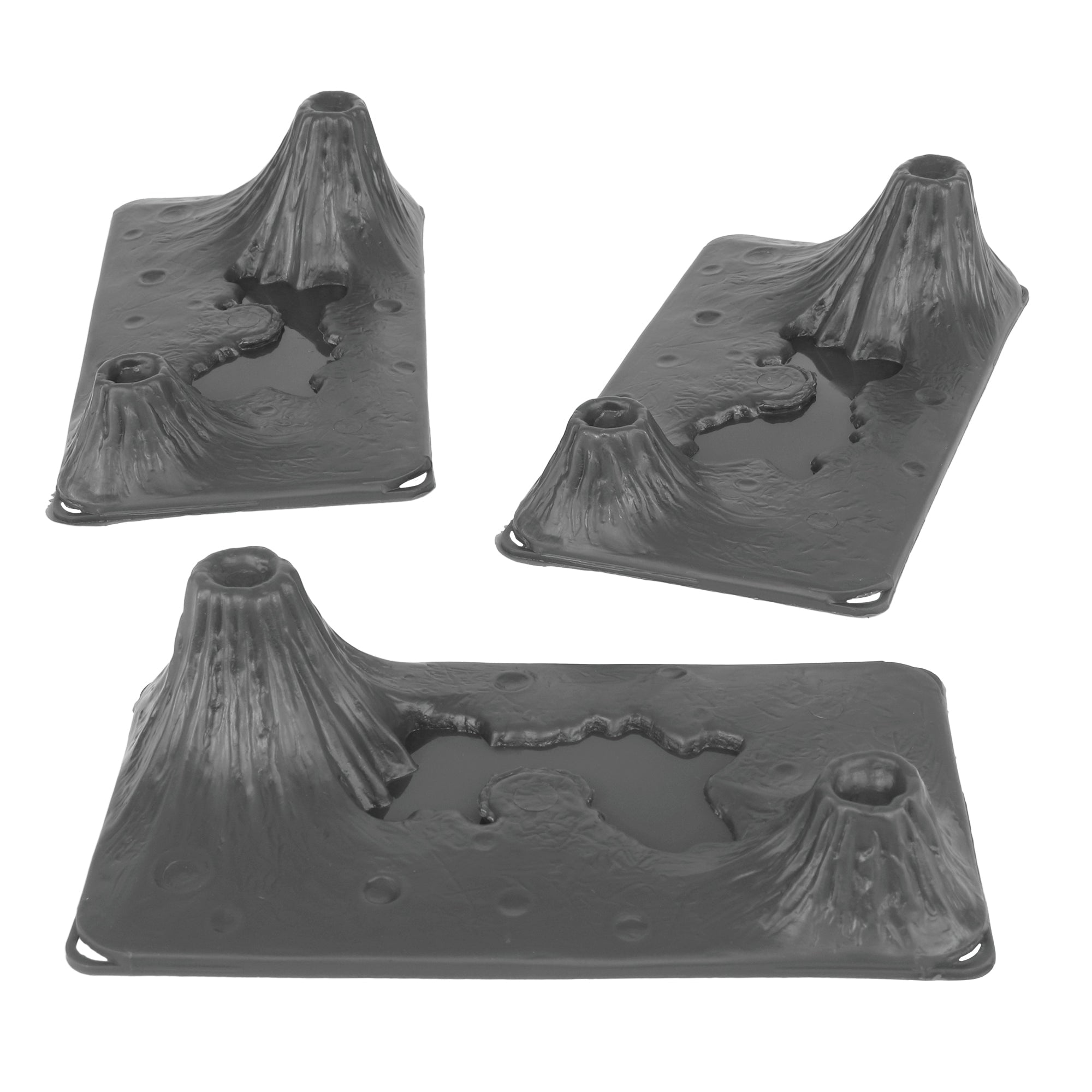 TimMee Volcanic Terrain - 3pc Charcoal Gray Plastic Playset Accessory ...