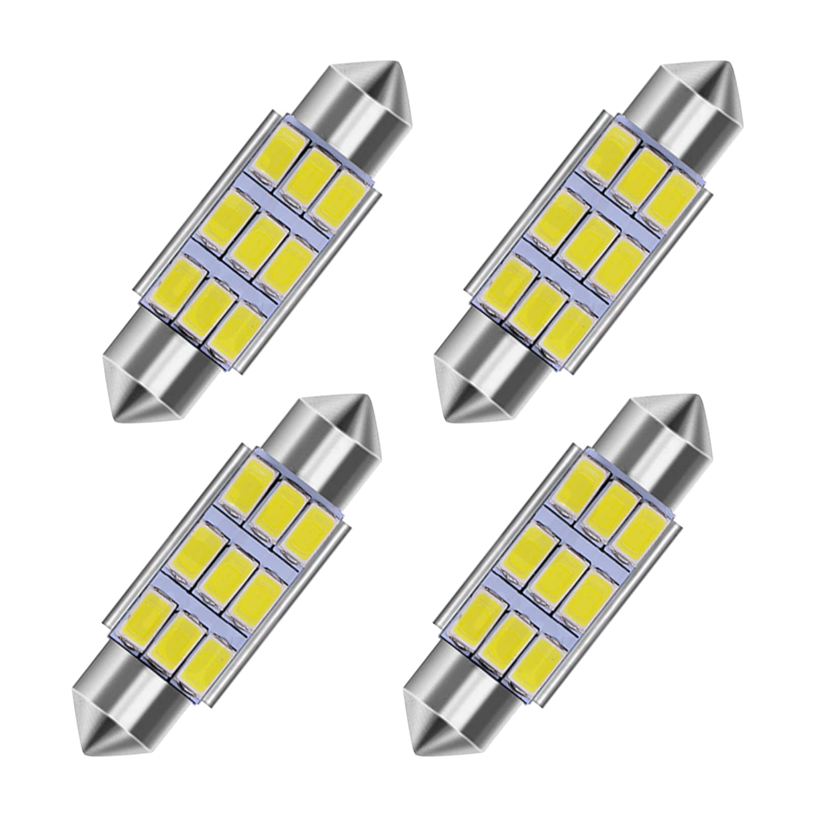 TimNas 4 Pack LED OIF8 Car Bulb Kit Set, 41mm, Pure White, 6000K, Auto ...