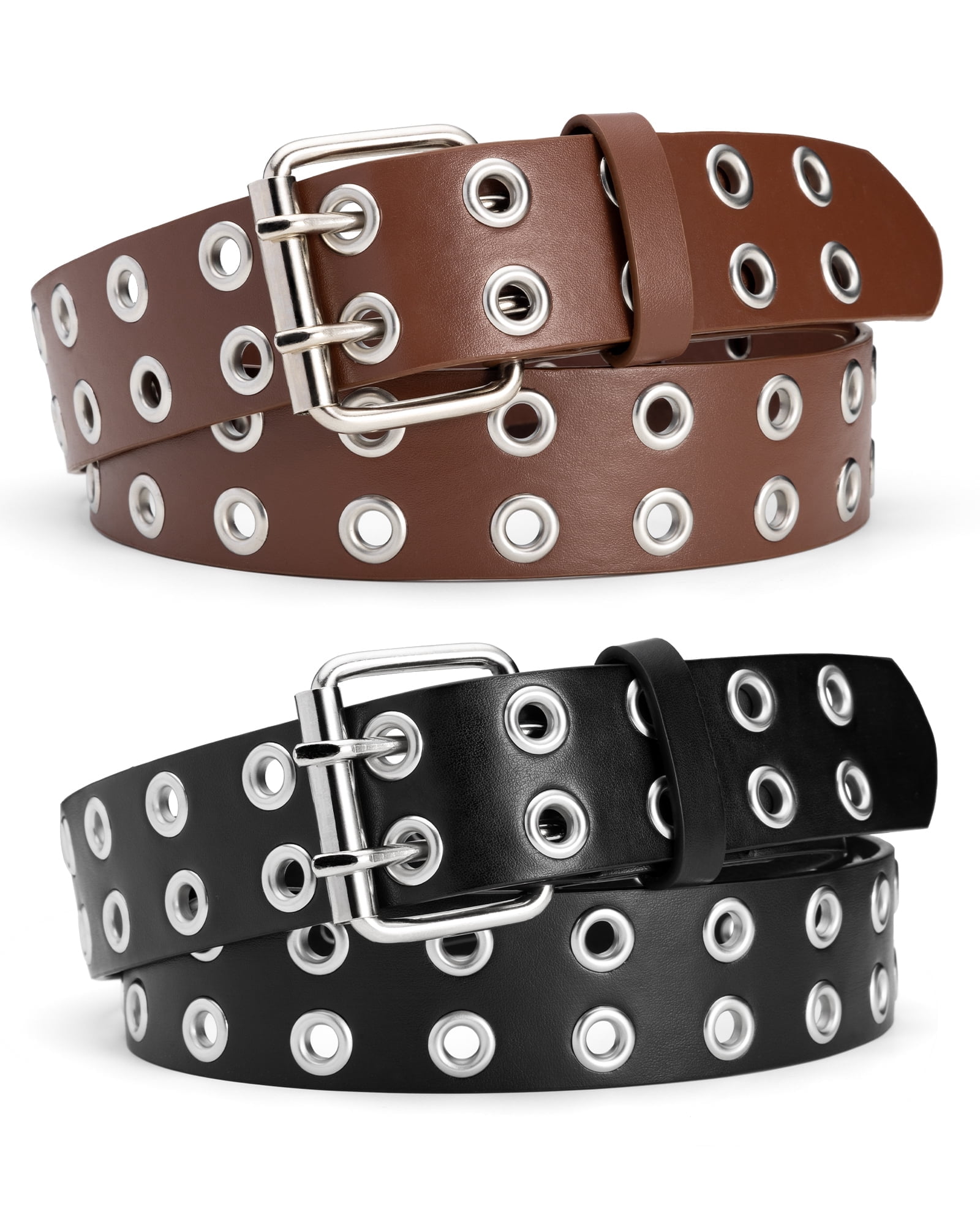 Timarkment 2pcs Belts for Women Double Grommet Womens Belts for Jeans ...