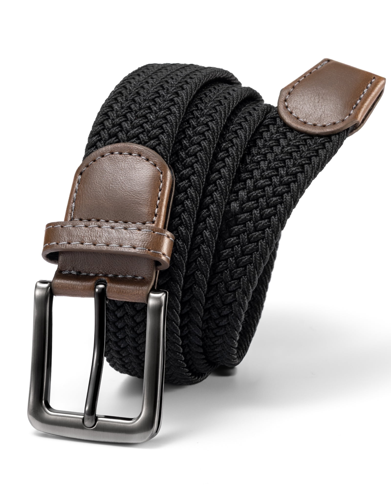 Timarkment Mens Belt Stretch Braided Black Men’s Belt Woven Nylon ...