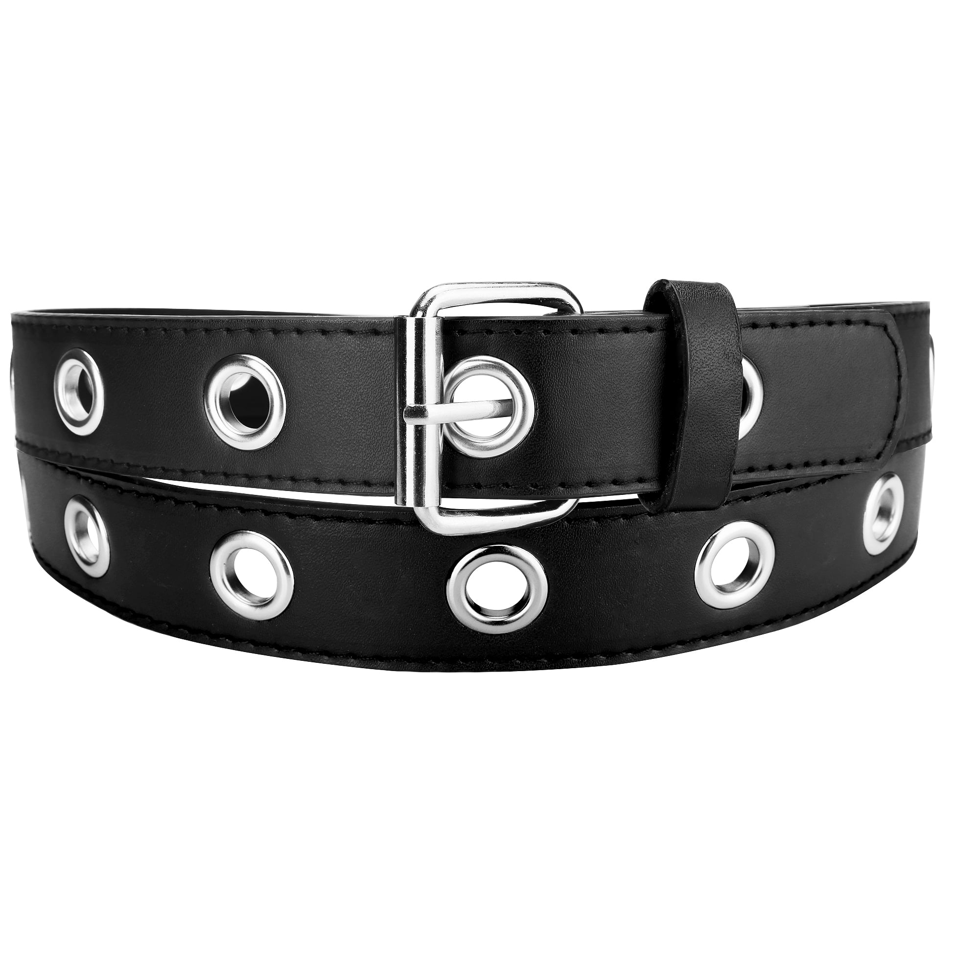 Timarkment Grommets Studded Belts Black Belt for Women & Men Punk Rock ...