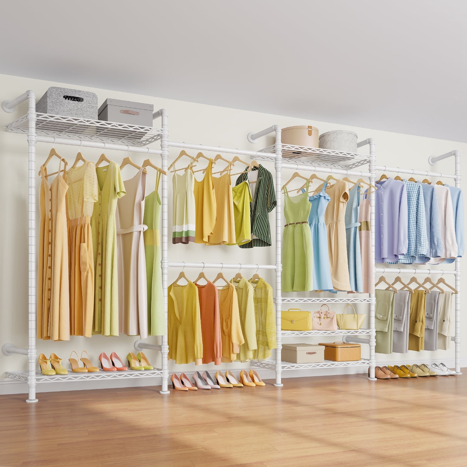 Timate F4 Wall Mounted Clothes Rack Industrial Pipe Clothing Rack for ...