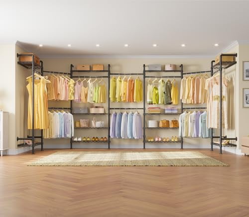 Timate L3 L Shape Garment Rack Heavy Duty Clothes Rack for Hanging ...