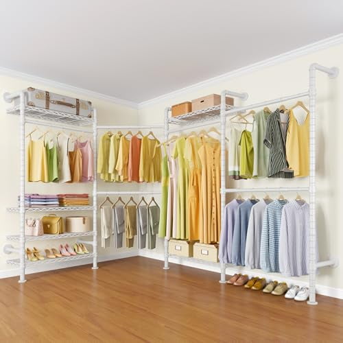 Timate L4 L Shape Garment Rack Heavy Duty Clothes Rack for Hanging ...
