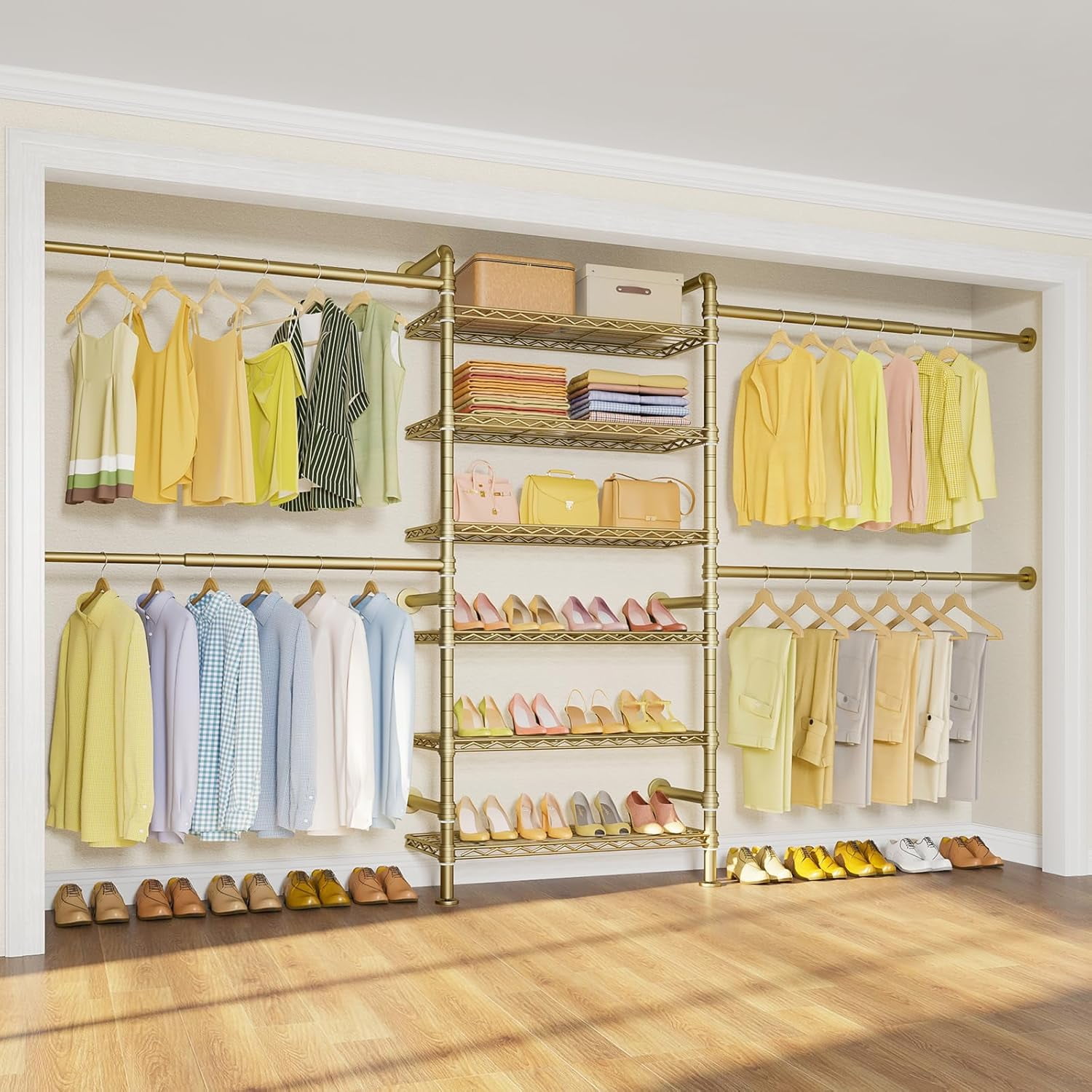 Timate P3 Closet System, Expandable Wall Mounted Closet System with 6 ...