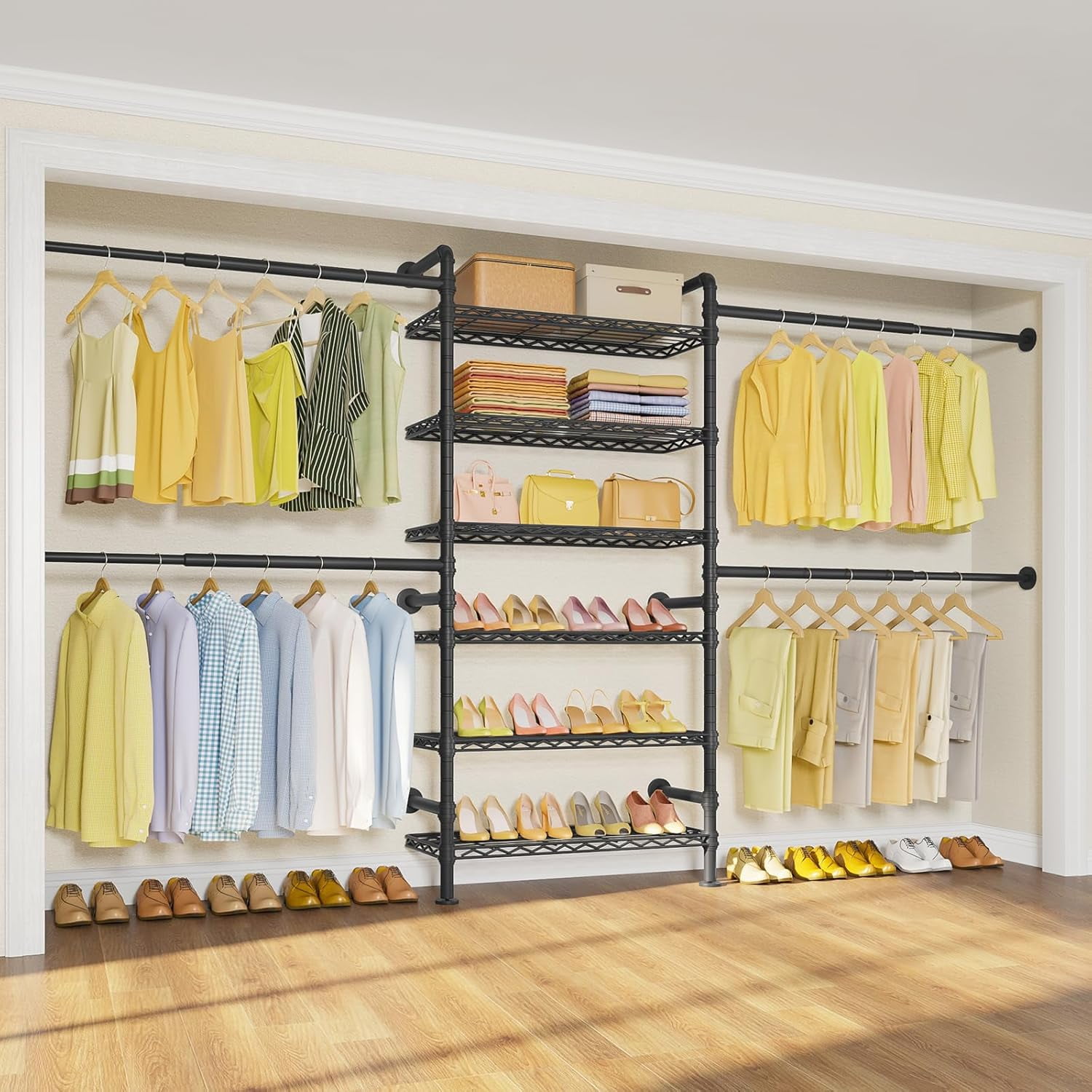 P3 Closet System, Expandable Wall Mounted Closet System with 6 ...