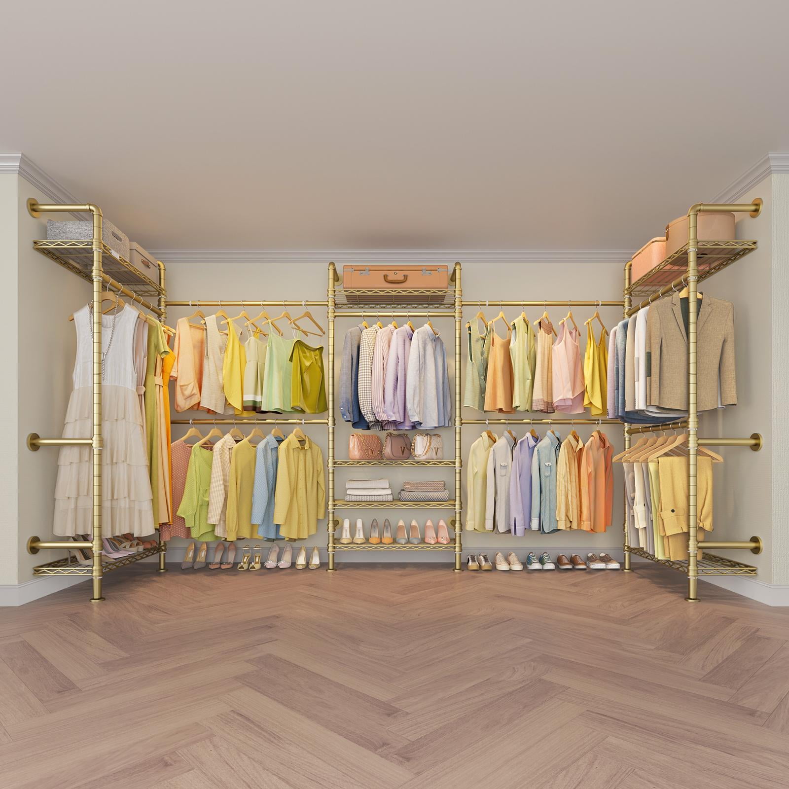 Timate U5 Expandable Wall Mounted Clothes Rack, Walk in Closet, Heavy ...