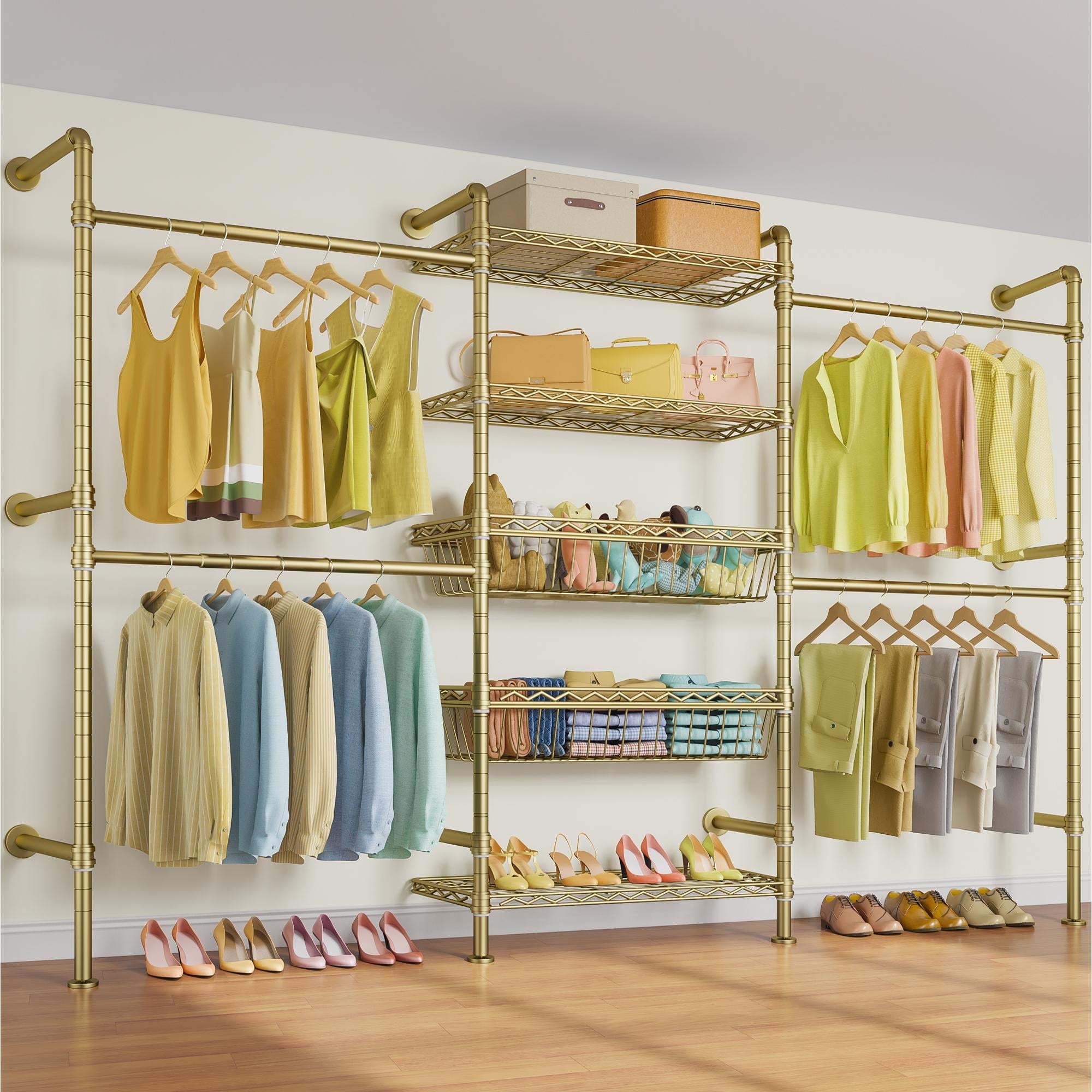 Timate X3 Garment Rack, Expandable Wall Mounted Closet System with ...
