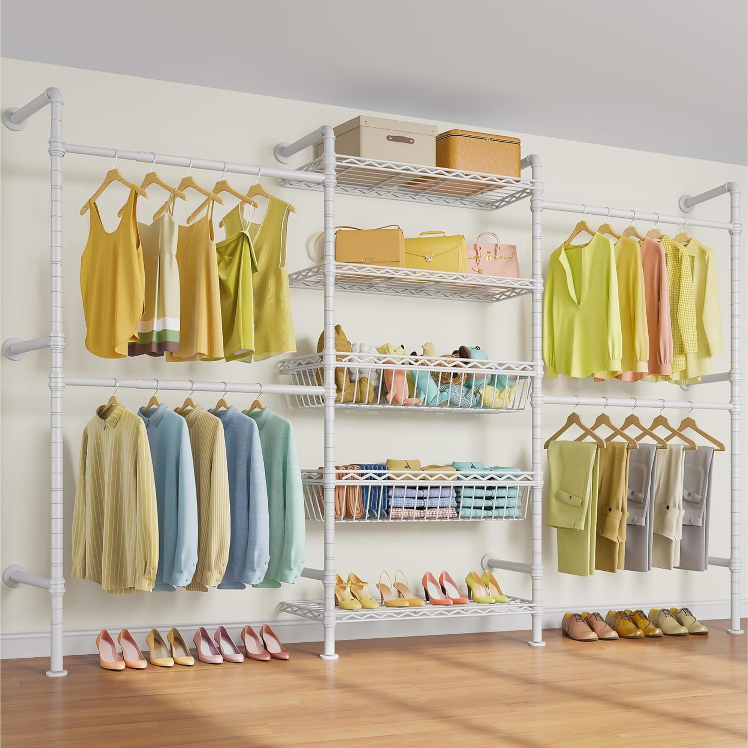 Timate X3 Garment Rack for Hanging Clothes Load 980lbs, Expandable Wall ...