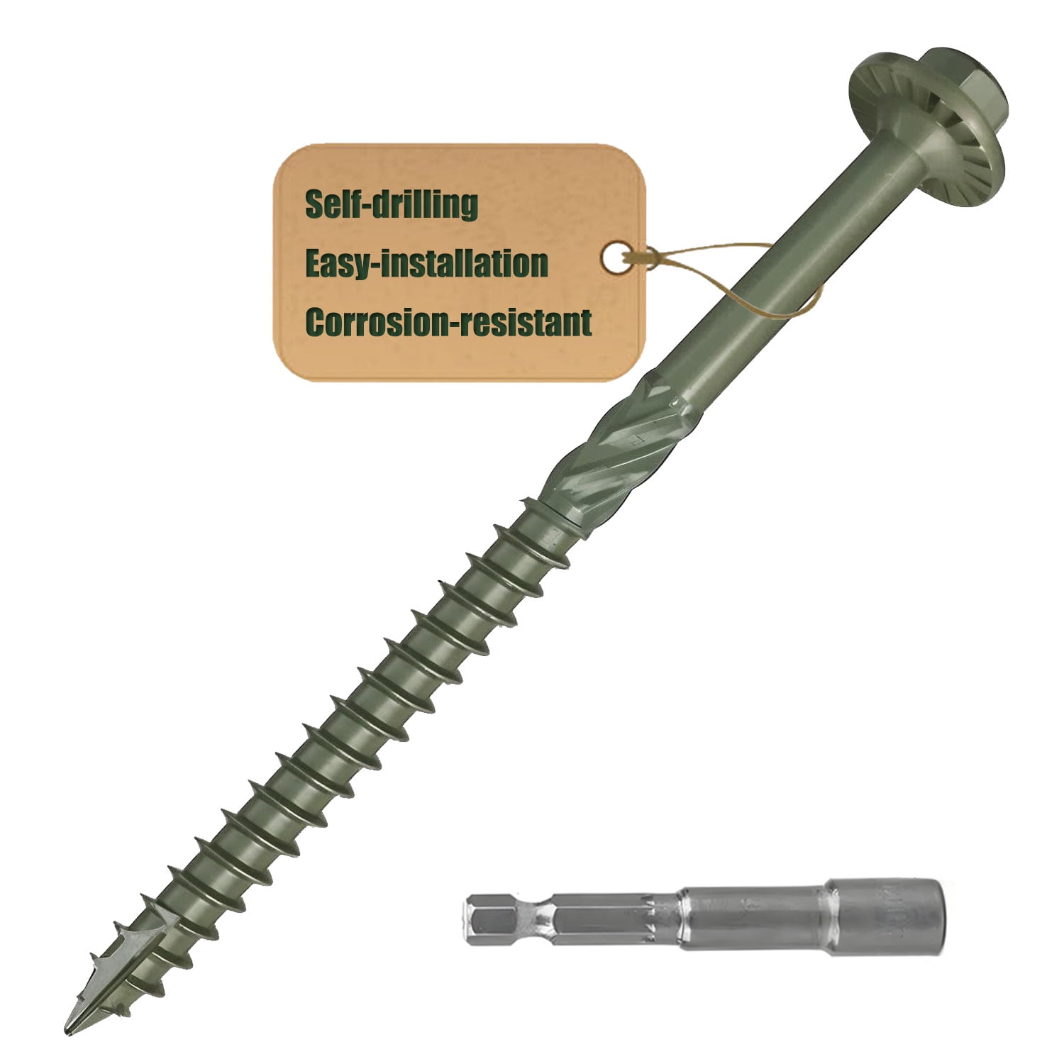Timber Screws #14 X 8 Inch Self-Drilling Structural Wood Lag Deck ...