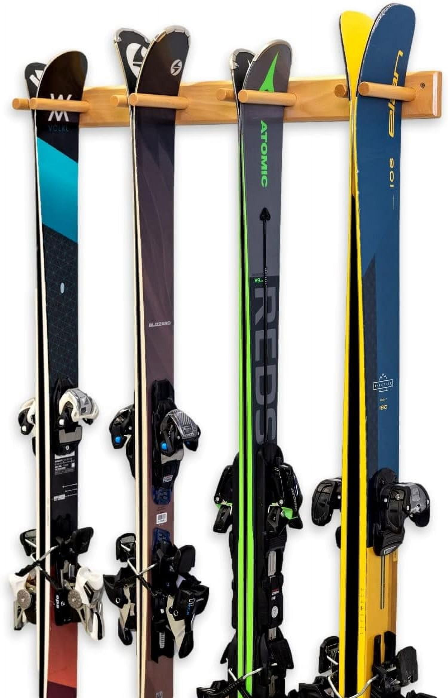 Timber Ski Wall Rack, 4 Pairs of Skis Storage, Wood Home and Garage ...