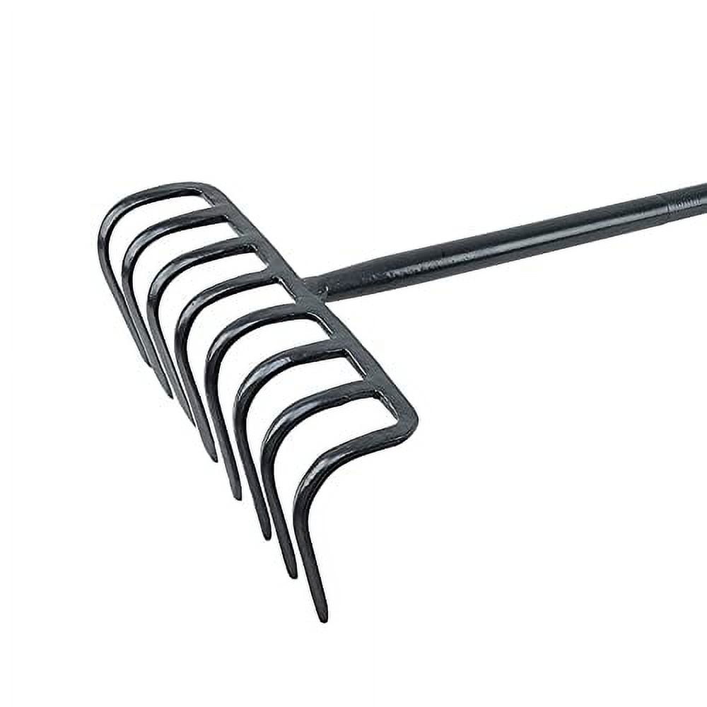 Timber Tuff Heavy Duty Powder Coated Steel 16 Inch Wide Brush Rake with ...