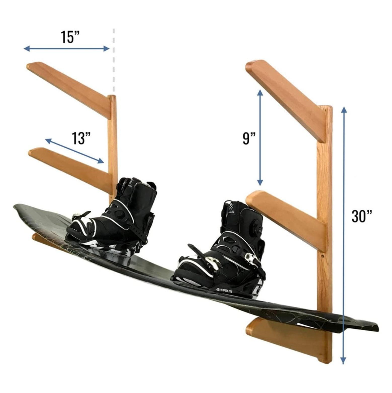 Timber Wakeboard Wall Rack, Wooden Storage Mount, Stylish Indoor ...